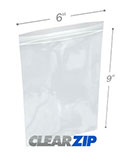 6" x 9" Hang Hole Clearzip® LockingTop Bags 4 Mil