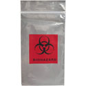 3" x 5 Zipper Locking bags with Biohazard Print - 2 mil