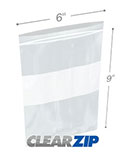 6" x 9" 4 Mil Minigrip Reclosable Plastic Bags with Whiteblock and Hanghole