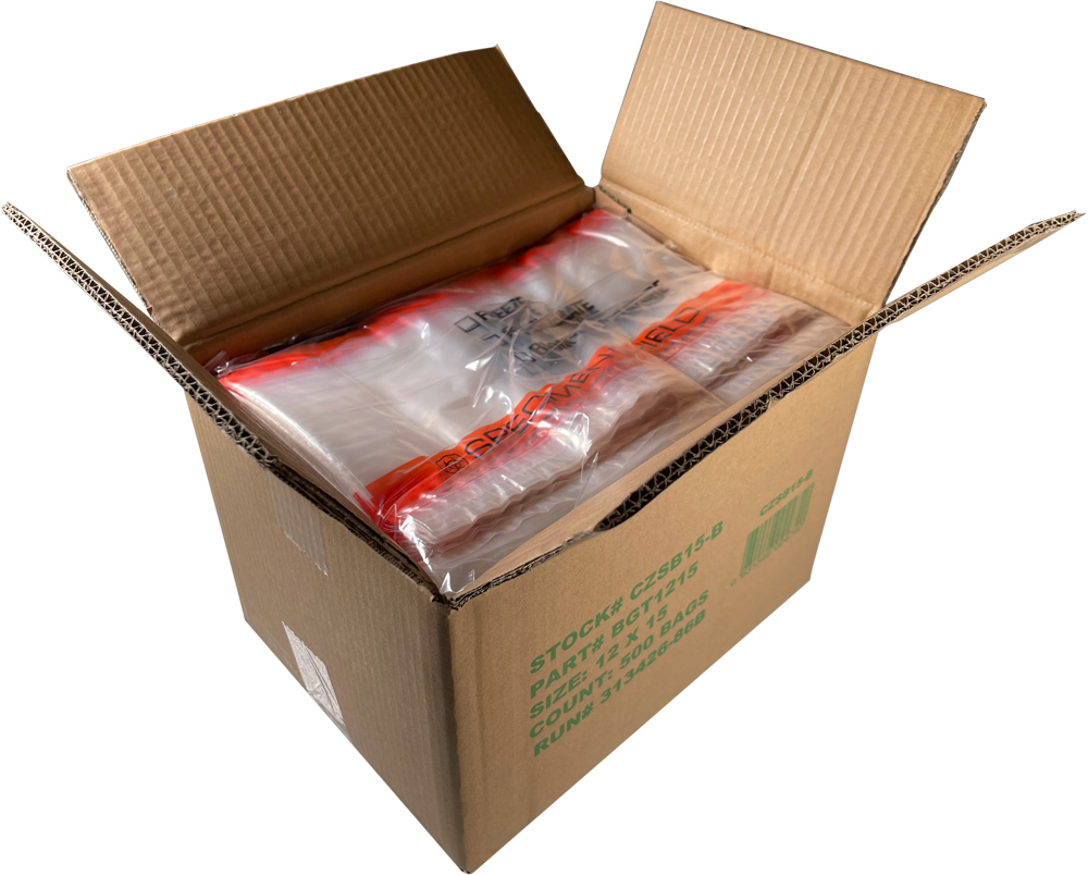 12" x 15" 3 Wall 2 color Specimen Shield Zipper Locking Tear Pouch Bags