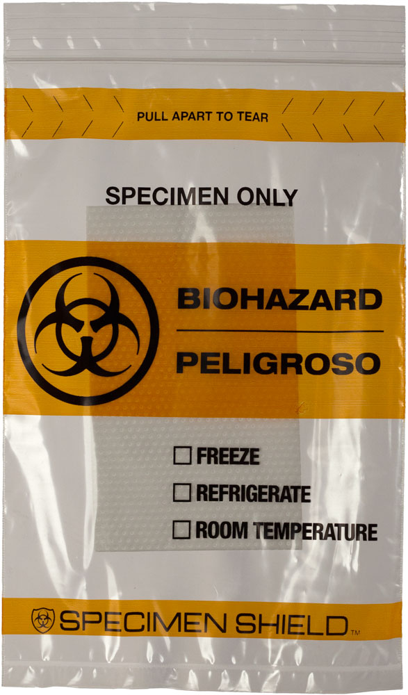 6" x 9" Absorbent Specimen Shield Biohazard Bags