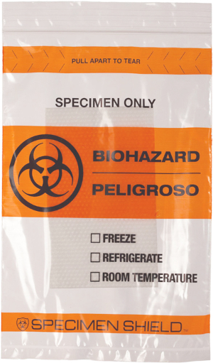 6" x 9" Absorbent Specimen Shield Biohazard Bags
