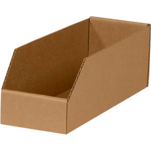 6" x 12" x 4 1/2" Kraft Open Top Bin Boxes