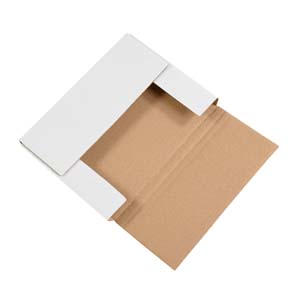 11.125" x 8.625" x 1" White Easy-Fold Mailers