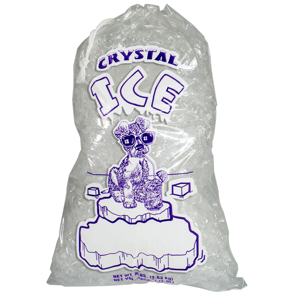 8 lb Drawstring Icebags "CRYSTAL ICE"