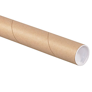 8" x 36" Kraft Round Cardboard Mailing Tubes and End Caps