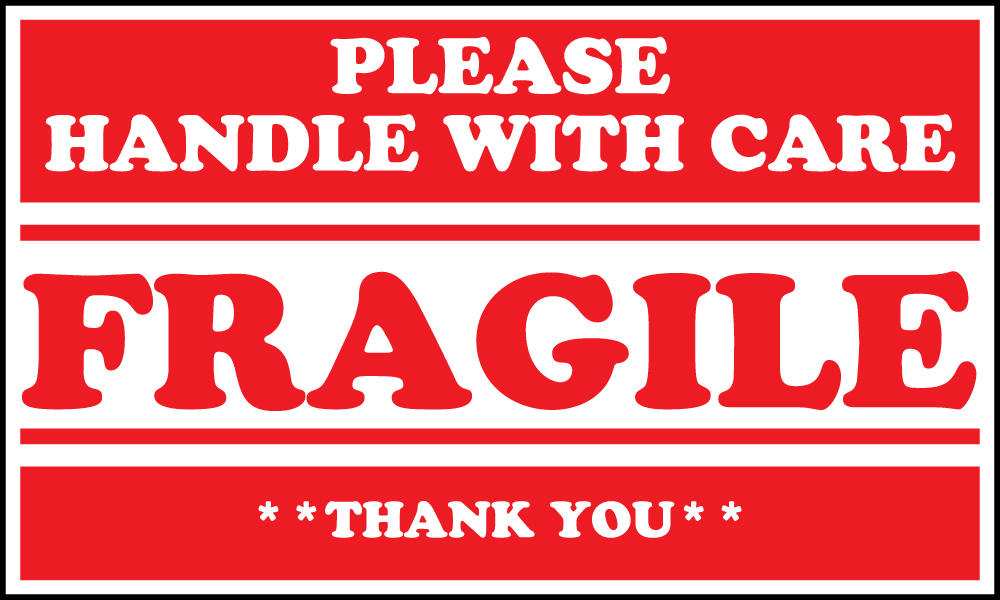 Fragile Please Handle With Care 5 X 3 Shipping Labels SCL536 Fragile Please Handle With Care 5 X 3 Shipping Labels SCL536