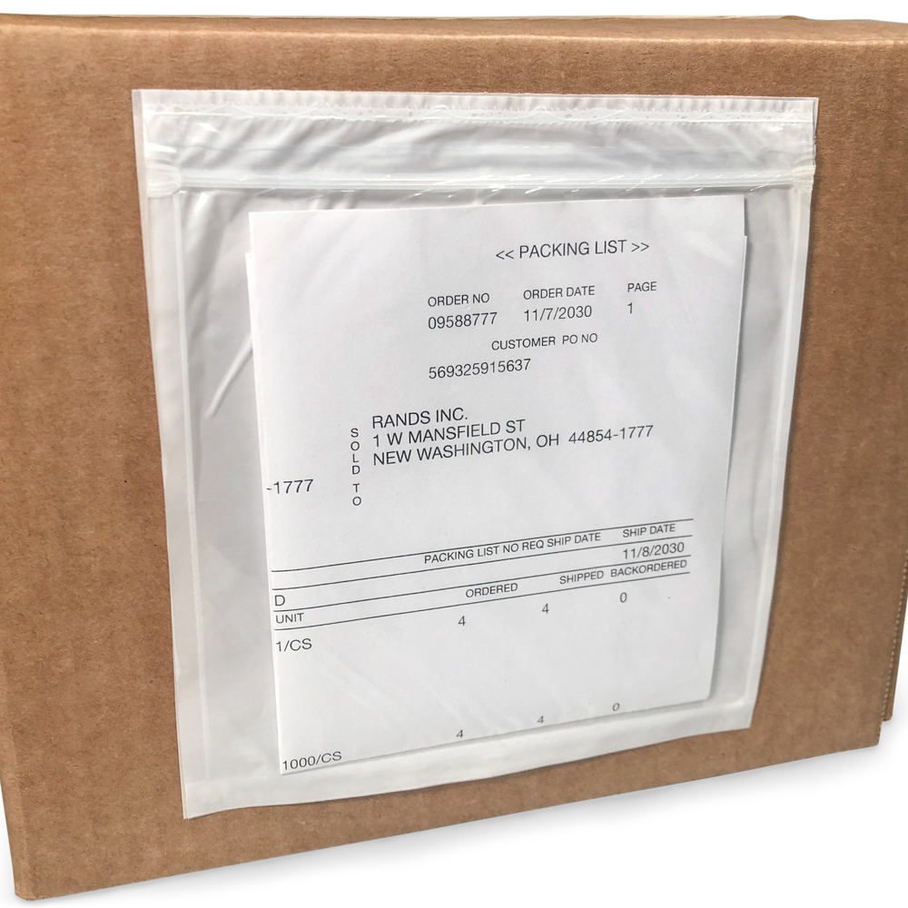 6" x 6" Adhesive Backed Reclosable Zipper Locking Envelope