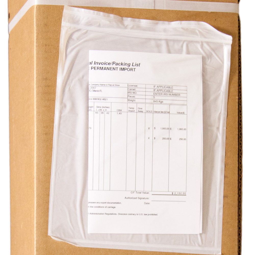 8" x 10" Adhesive Backed Zipper Locking Bags