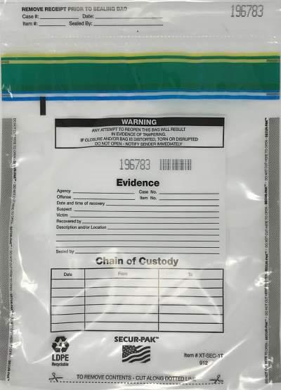 Plastic Evidence Bags 9 x 12 Secur-Pak