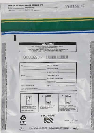 Plastic Security Bags 9 x 12 Secur-Pak