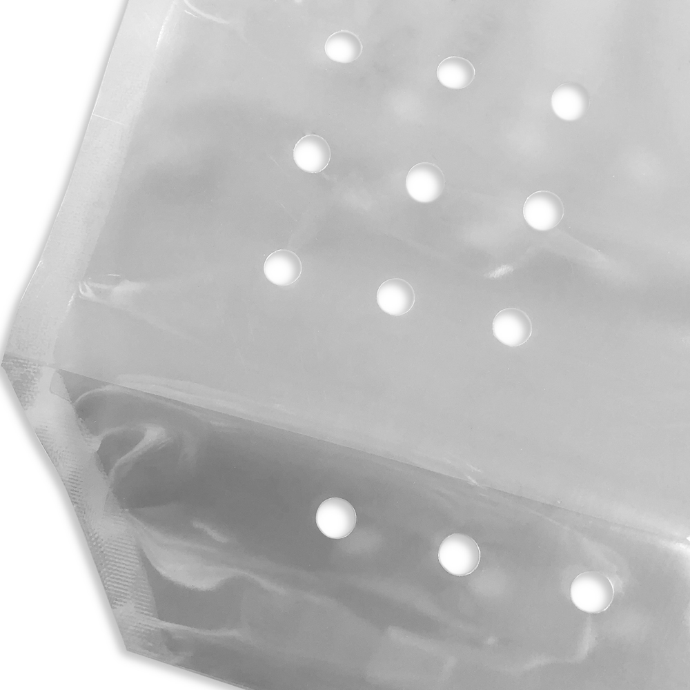 Vented Plastic Produce Bags - 11" x 9.875" + 4" 2.5 mil