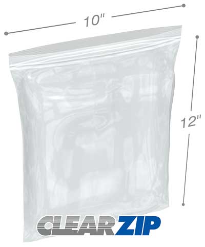 10" x 12" 4 Mil Double Zip Track Bags