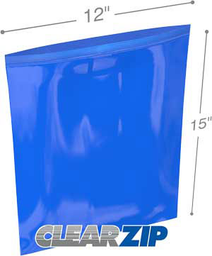 12" x 15" 2 Mil Blue Reclosable Bags