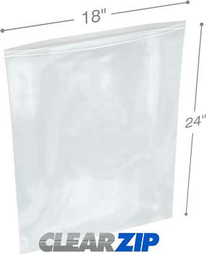 18" x 24" Ziplock Bags 2 Mil - Clearzip
