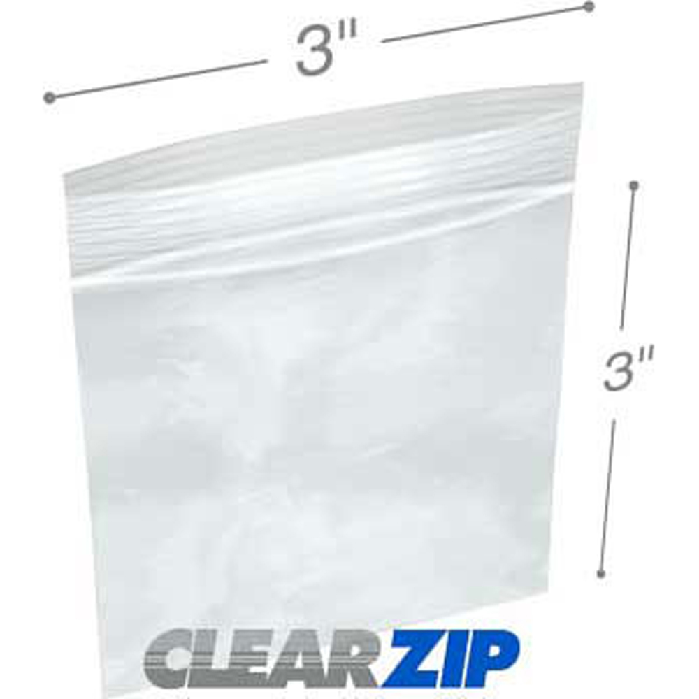 3" x 3" Ziplock Bags 2 Mil - Clearzip