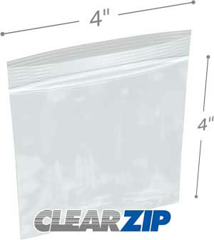 4" x 4" Ziplock Bags 2 Mil - Clearzip