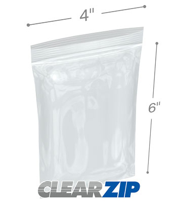 Polypropylene Zipper Bags - 4" x 6" 4 mil