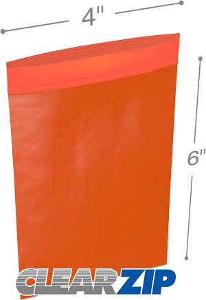 4" x 6" 2 Mil Red Reclosable Bags
