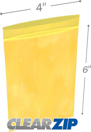 4" x 6" 2 Mil Yellow Reclosable Bags