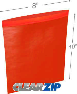 8" x 10" 2 Mil Red Reclosable Bags
