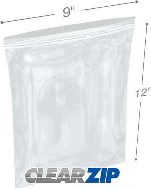 9" x 12" 4 Mil Double Zip Track Bags